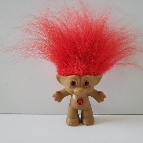 Vintage Ace Novelty Treasure Troll Doll Orange Hair Orange - Etsy