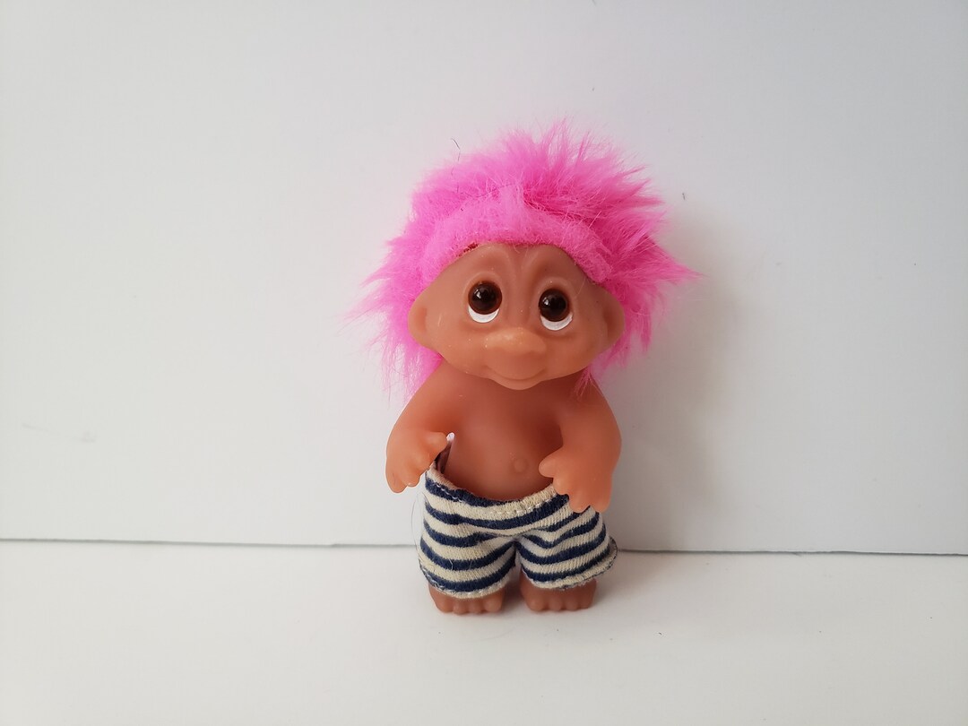 Vintage Dam Troll Doll, Baby, Pink Hair, 3" Trolls - Etsy