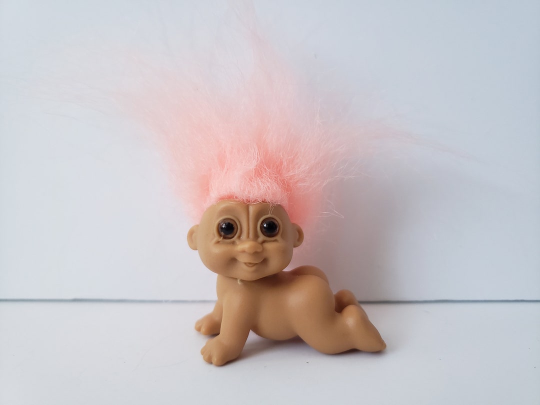 Vintage Russ Troll Doll, Crawling Baby, Peach Hair Trolls - Etsy