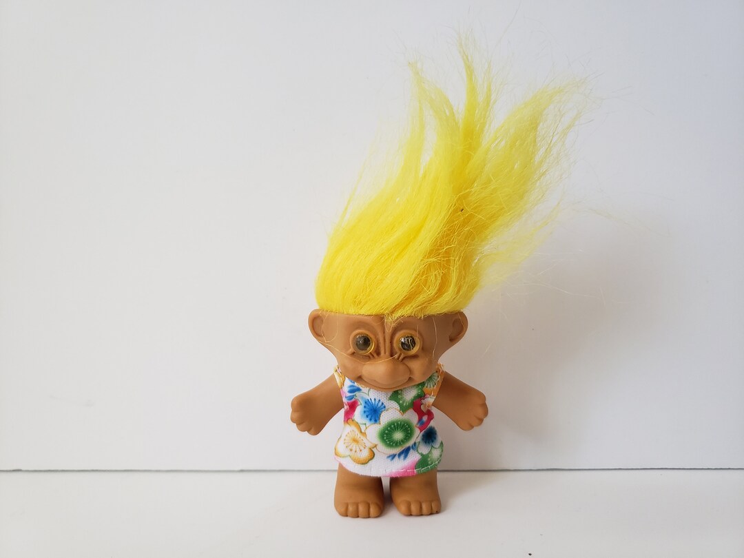 Vintage Russ Berrie Troll Doll, Yellow Hair Trolls 3 - Etsy