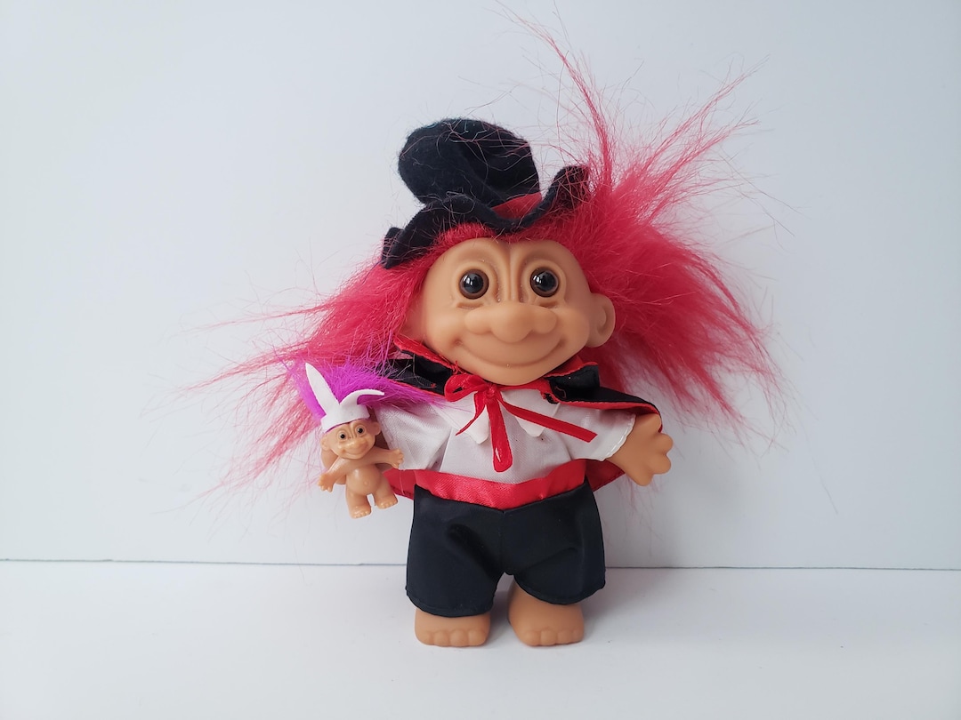 Vintage Russ Troll Doll Magic Magician Red Hair Trolls 5 - Etsy