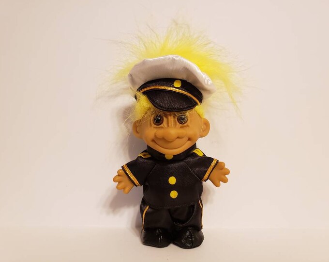 Vintage Russ Troll Doll, Very Rare Pilot Troll, Airline Pilot, Yellow ...
