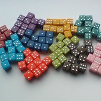 Set of 10 Colored Dice, Transparent Dice, Standard 16mm, Extra Board ...