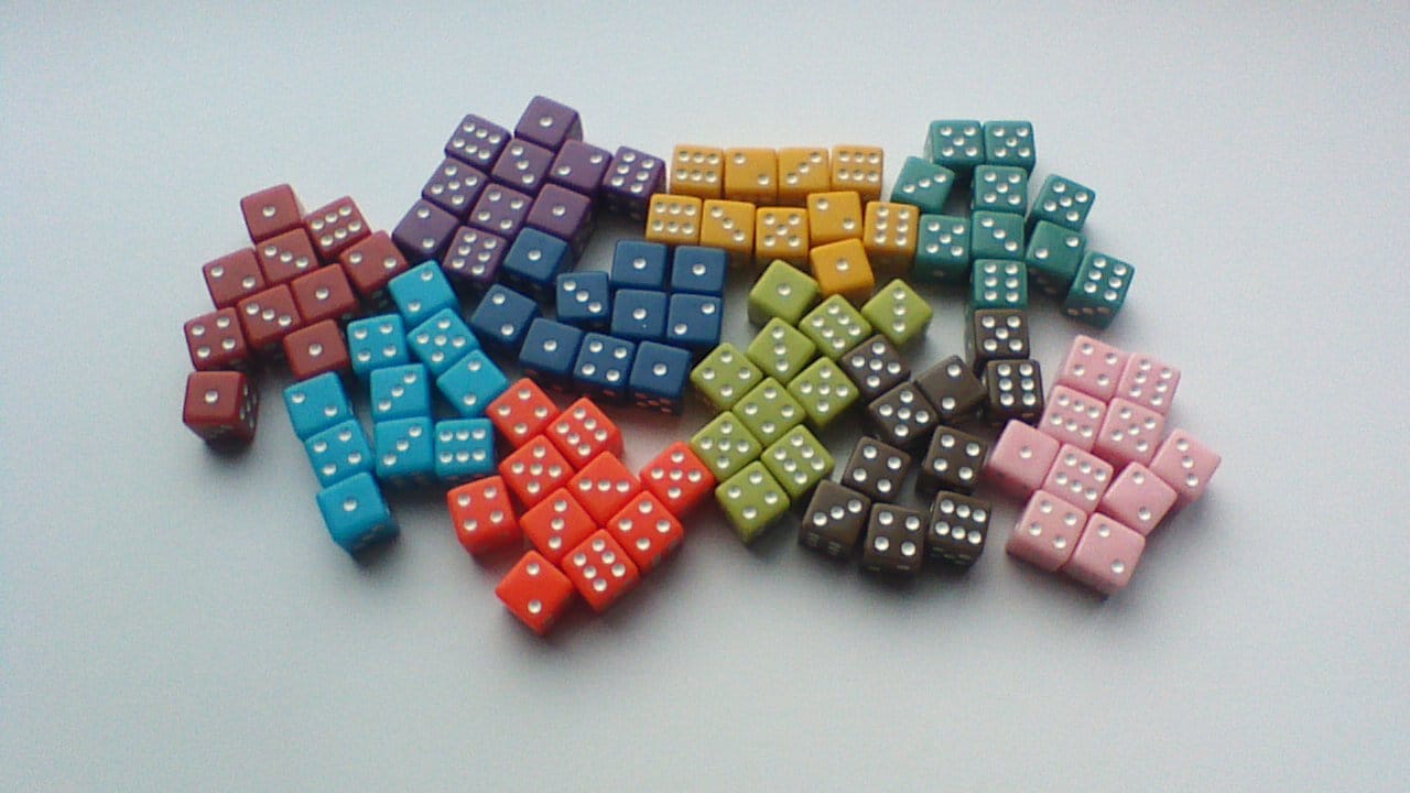 Set of 10 Colored Dice, Solid Dice, Standard 16mm, Extra Board Game ...