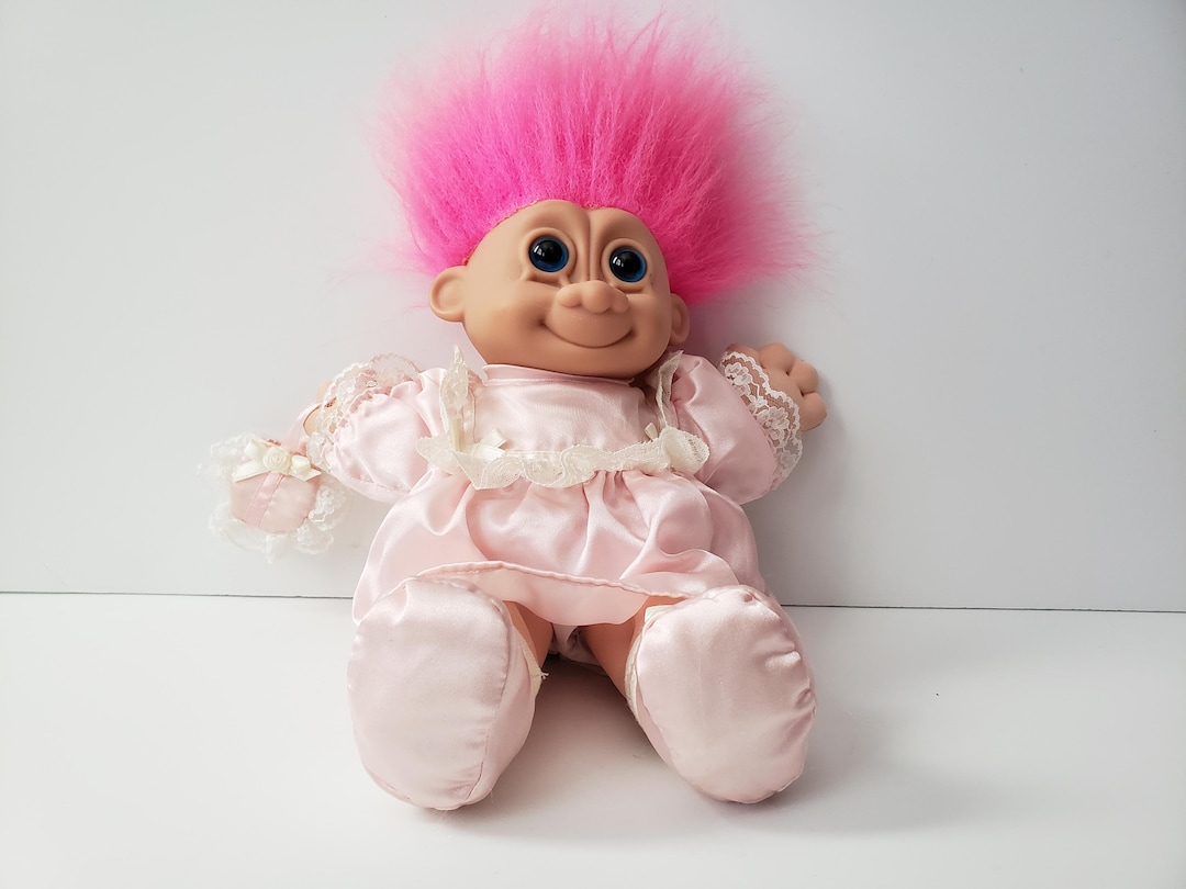 Vintage Russ Troll Doll Kidz, Girl Troll, Pink Hair, Large Soft Body ...
