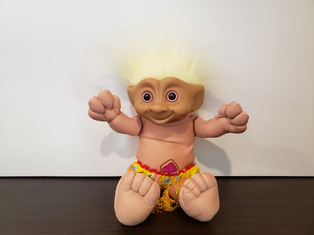 Vintage Ace Novelty Treasure Troll Doll Light Yellow Hair - Etsy