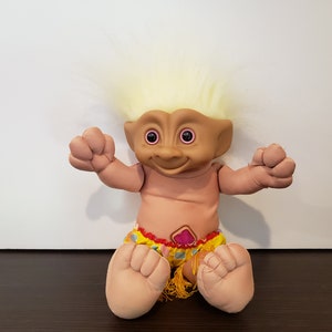 Vintage Ace Novelty Treasure Troll Doll Light Yellow Hair | Etsy