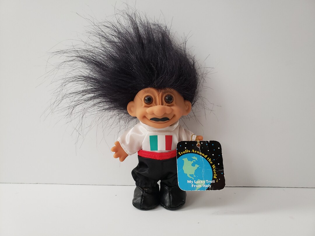 Vintage Russ Troll Doll, Around the World, Italy, Moustache, Black Hair ...