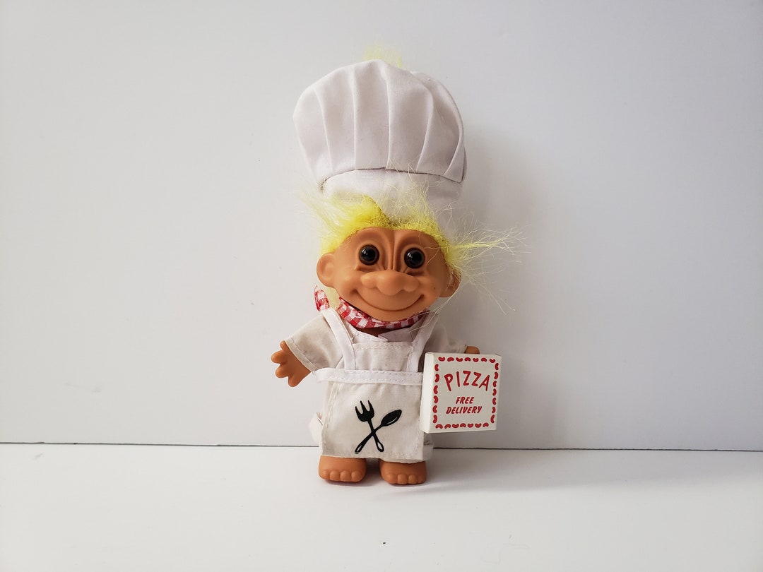 Vintage Russ Troll Doll I Love Pizza Chef Cook Yellow Hair - Etsy