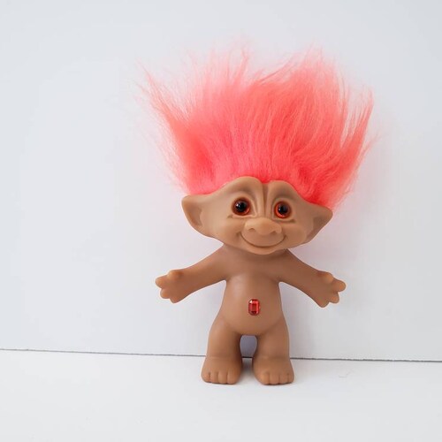 Vintage Ace Novelty Treasure Troll Doll Orange Hair Orange - Etsy