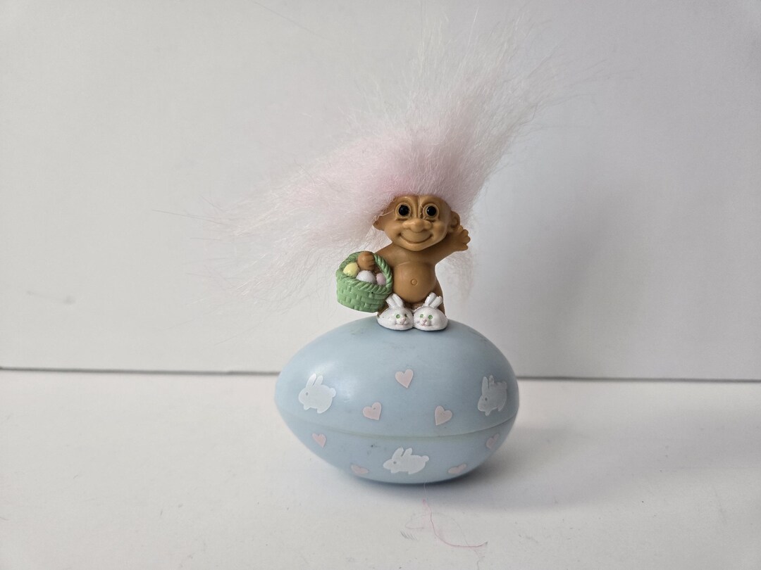 Vintage Russ Troll Doll, Easter Trolls, Troll Easter Egg, Pink Hair ...