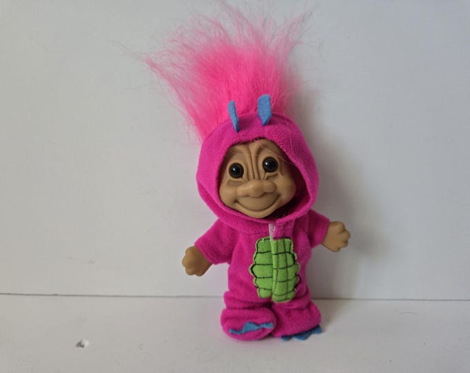 Vintage Russ Troll Doll, Dinosaur, Dragon, Alligator, Pink Hair Trolls ...