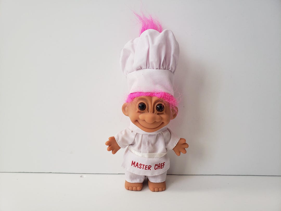 Vintage Troll Doll, Cook, Chef, Baker, Pink Hair, 5 Trolls, Mom Troll ...