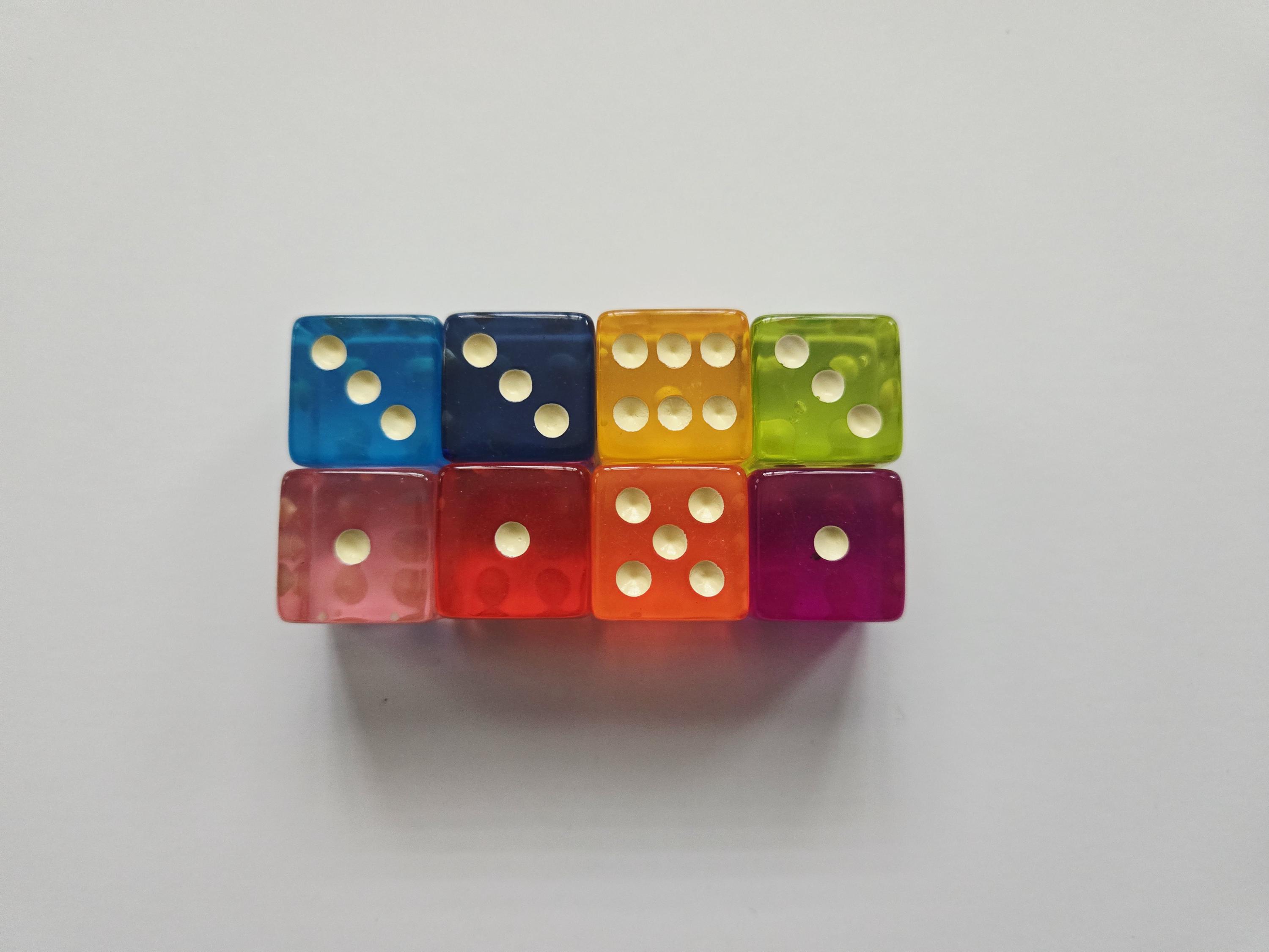 Lot of Colored Dice, 16mm, Rainbow Transparent Dice, Extra Board Game ...