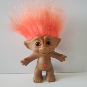 Vintage Ace Novelty Treasure Troll Doll Orange Hair Orange - Etsy