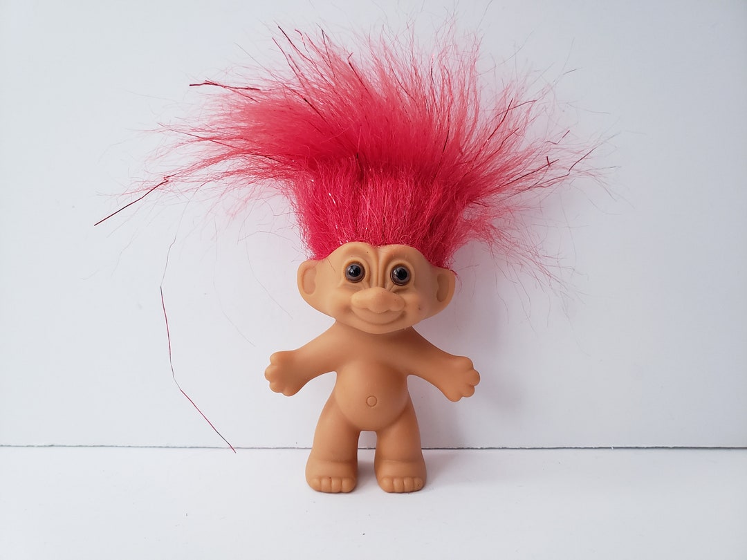 Vintage Russ Good Luck Troll Doll, Sparkling Hair, Red Hair, Trolls 3 ...