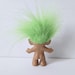 Vintage Ace Novelty Treasure Troll, Green Hair, Green Circle Jewel ...