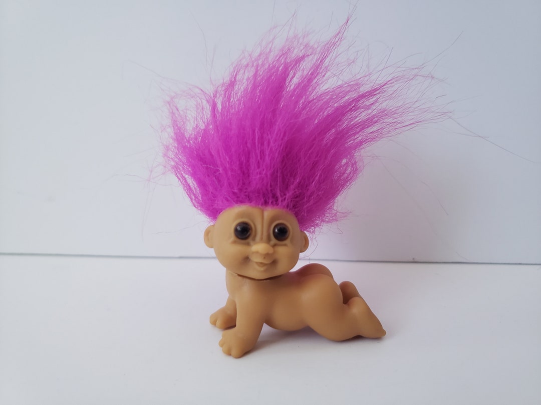 Vintage Russ Troll Doll, Crawling Baby, Purple Hair Trolls - Etsy