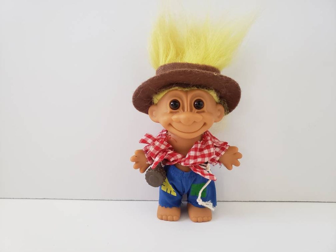 Vintage Russ Troll Doll Hillbilly Farmer Hobo Yellow Hair Trolls 5 - Etsy