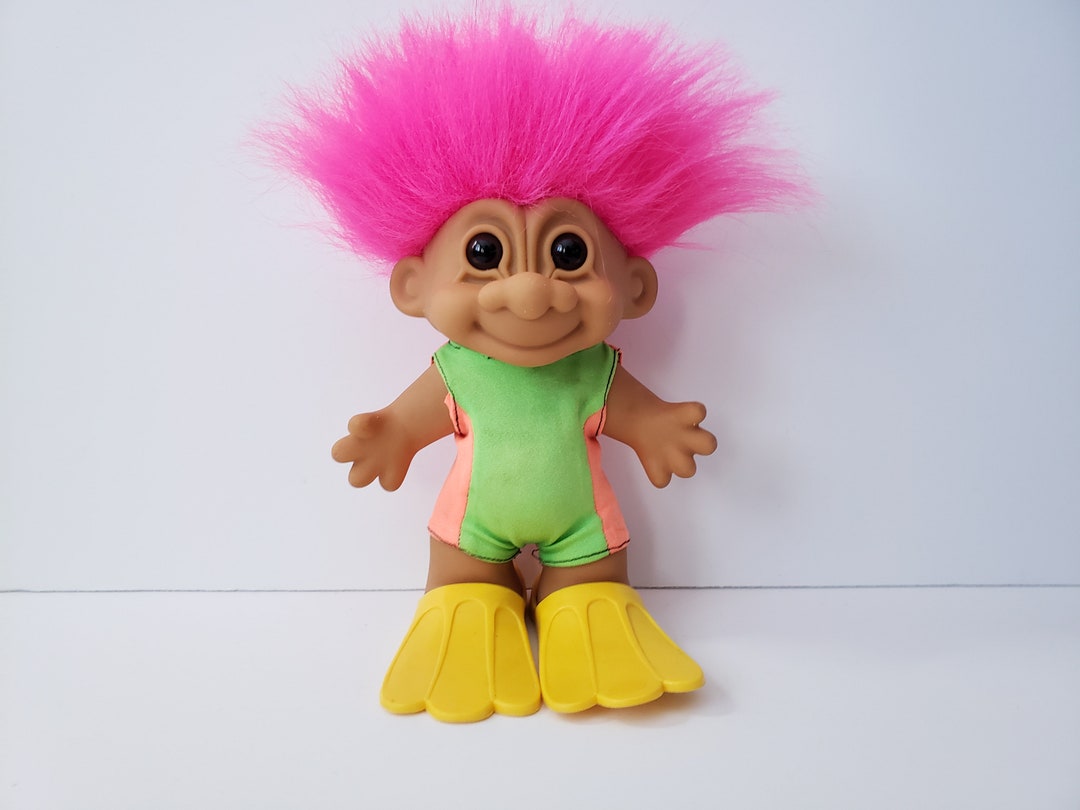 Vintage Russ Troll Doll Pink Hair Scuba Troll Large 8 - Etsy