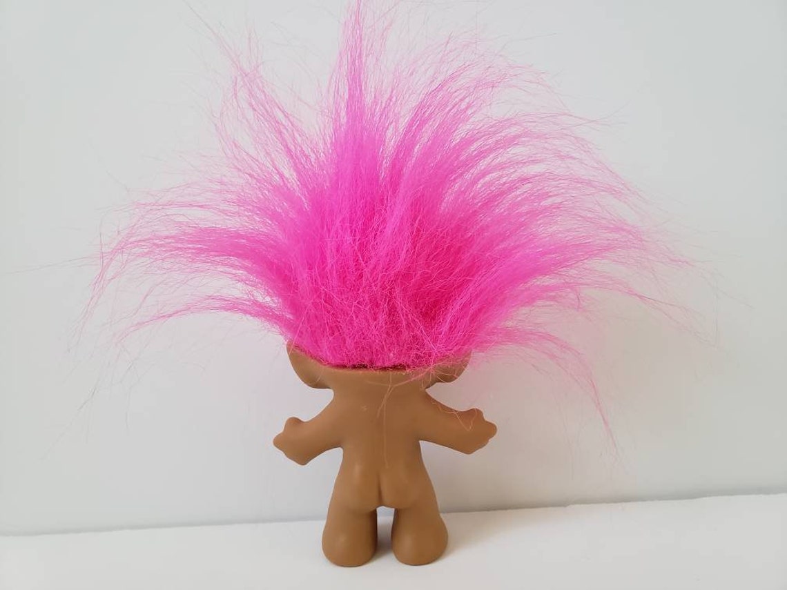 Vintage Ace Novelty Treasure Troll Doll Pink Hair Orange - Etsy