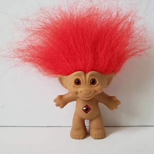 Vintage Ace Novelty Treasure Troll Doll Red Hair Red Diamond - Etsy
