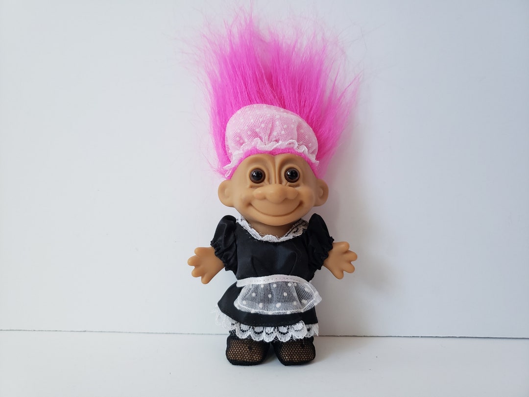 Vintage Russ Troll Doll French Maid Pink Hair Trolls 5" - Etsy
