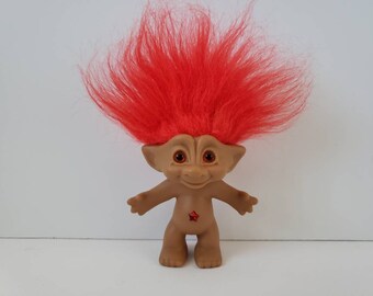 Vintage Ace Novelty Treasure Troll Doll Orange Hair Orange - Etsy