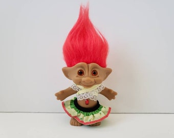 Vintage Ace Novelty Treasure Troll Doll Orange Hair Orange - Etsy