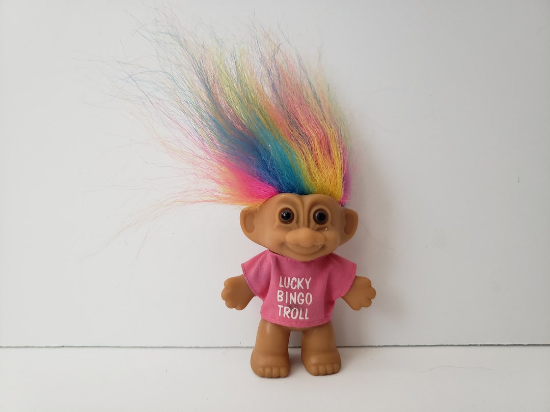 Vintage Russ Troll Doll, Lucky Bingo Troll, Rainbow Hair, 3" Trolls - Etsy