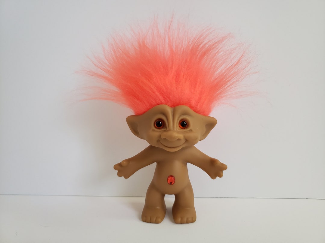 Vintage Ace Novelty Treasure Troll Doll Orange Hair Orange - Etsy