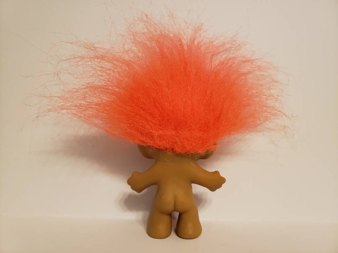 Vintage Ace Novelty Treasure Troll Doll Orange Eyes Orange | Etsy