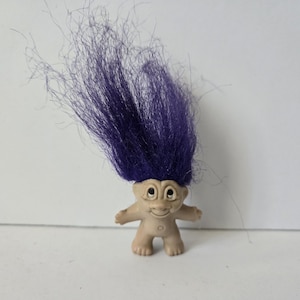 Vintage Dam Troll Doll, Pencil Topper Troll, Mini Baby Troll, Purple ...