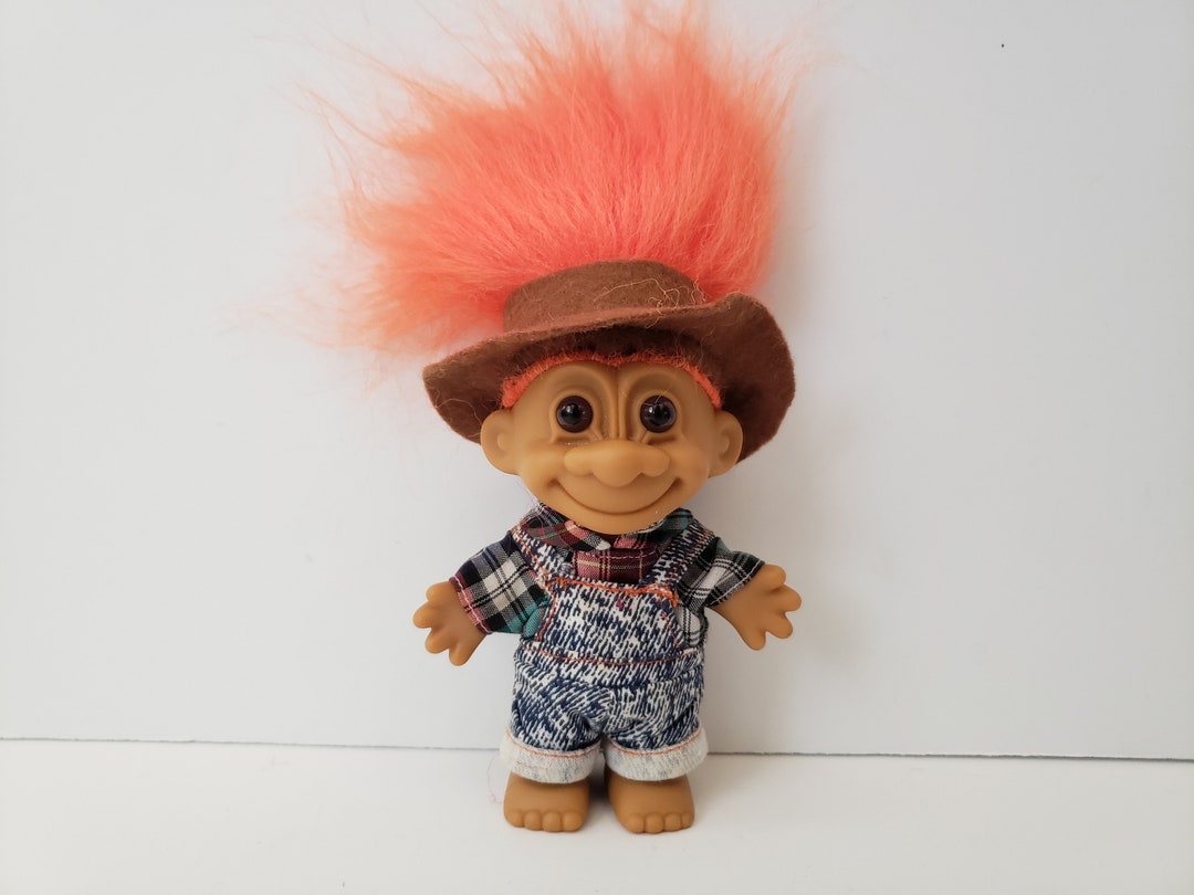Vintage Russ Troll Doll Farmer, Orange Hair Trolls 5 - Etsy