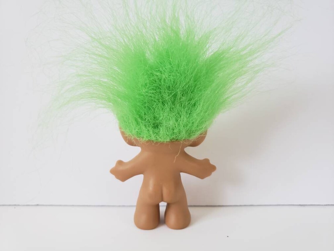 Vintage Ace Novelty Treasure Troll Doll Green Hair Clear - Etsy