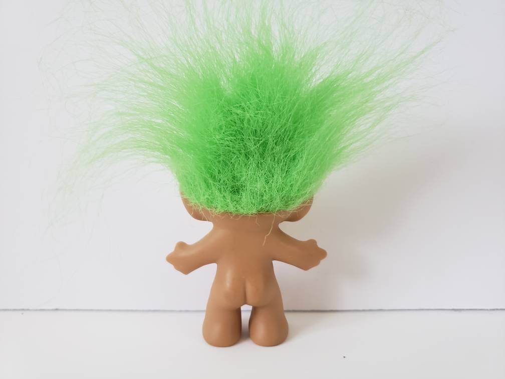 Vintage Ace Novelty Treasure Troll Doll Green Hair Clear - Etsy