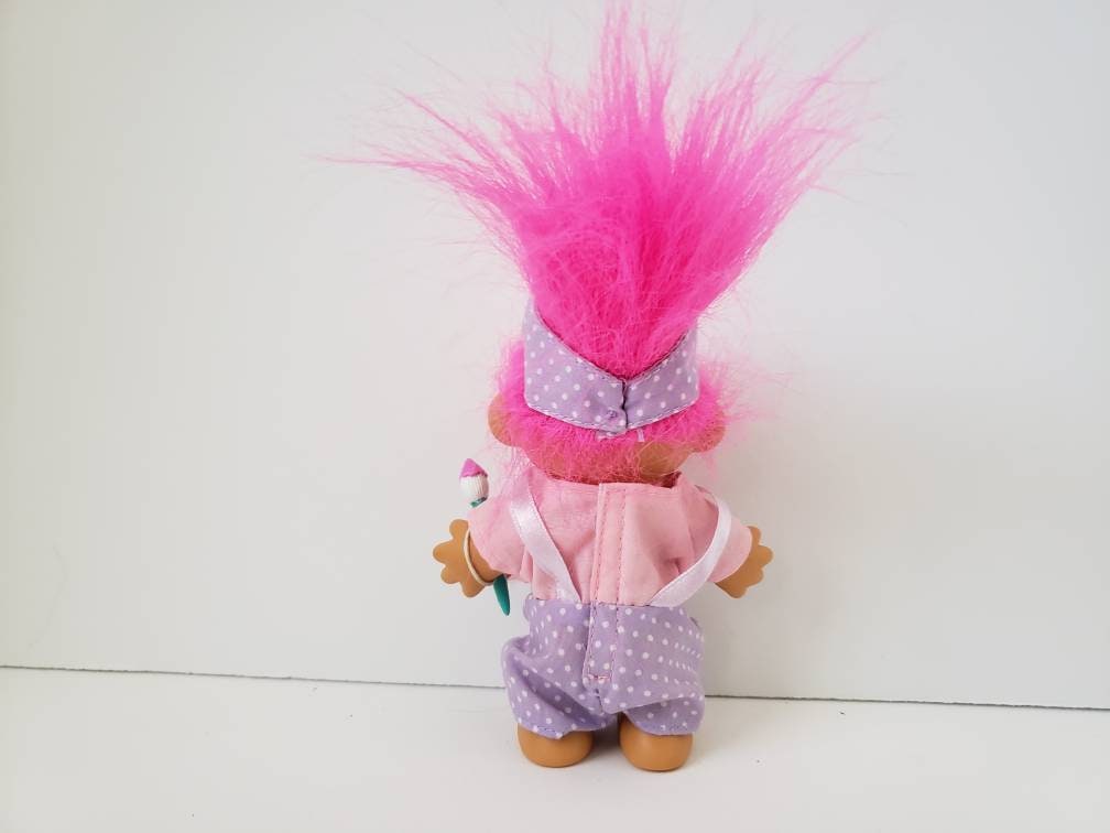 Vintage Russ Troll Doll Artist Painter Pink Hair Trolls - Etsy