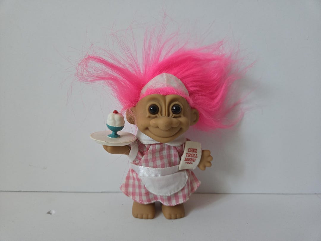 Vintage Russ Troll Ice Cream Sundae Diner Waitress Doll Pink Hair ...