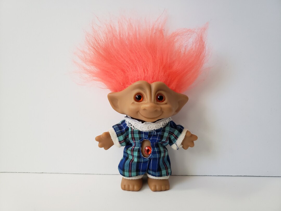 Vintage Ace Novelty Treasure Troll Doll Orange Hair Orange - Etsy