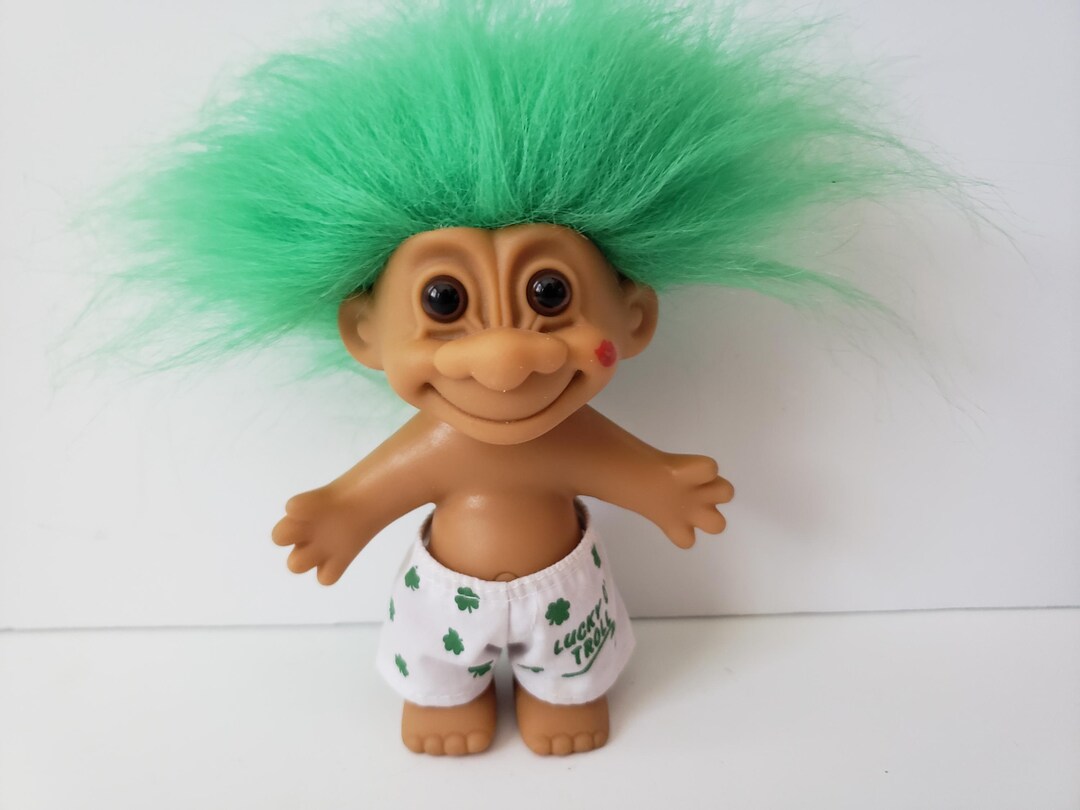 Vintage Russ Troll Doll St Patricks Day Irish Leprechaun Green Hair 5 ...
