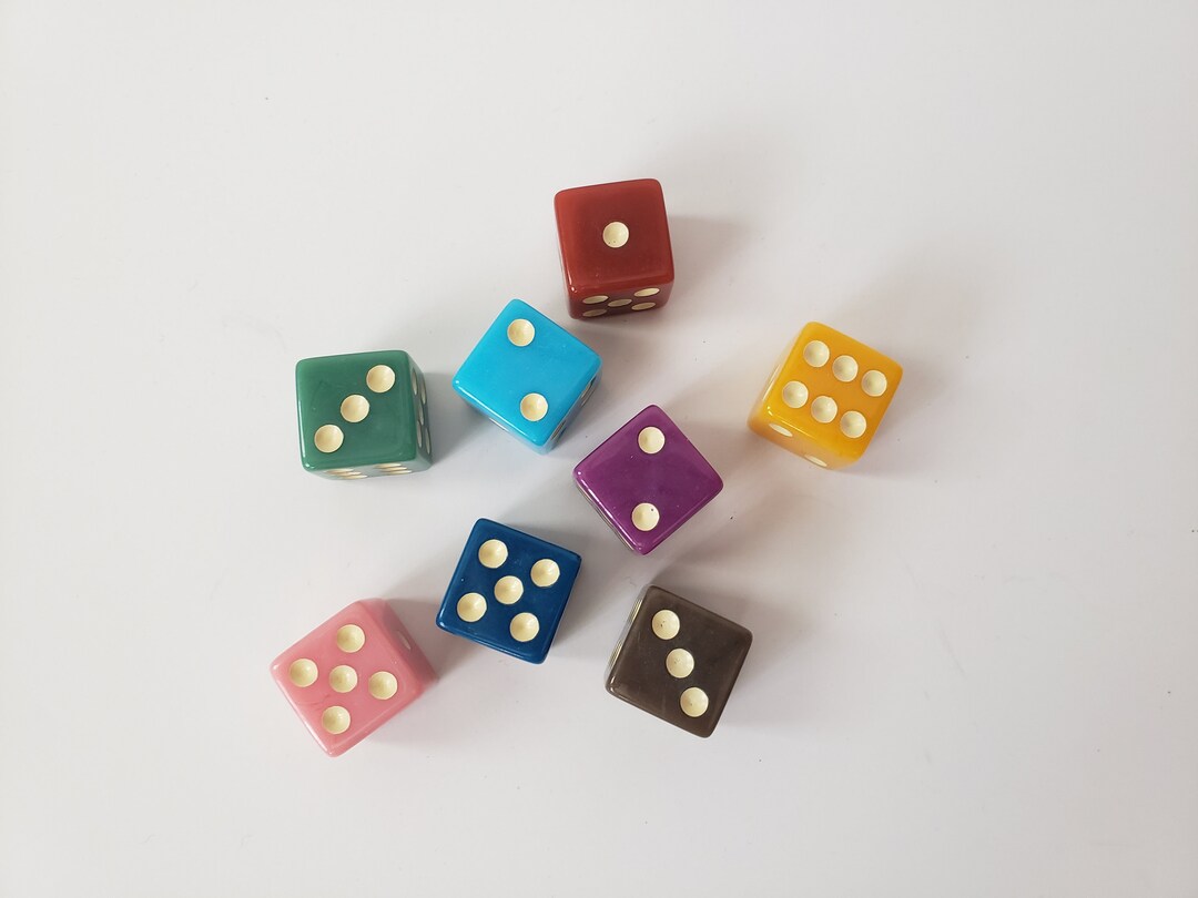 Lot of Colored Dice, 16mm, Rainbow Solid Dice, Extra Board Game Pieces ...