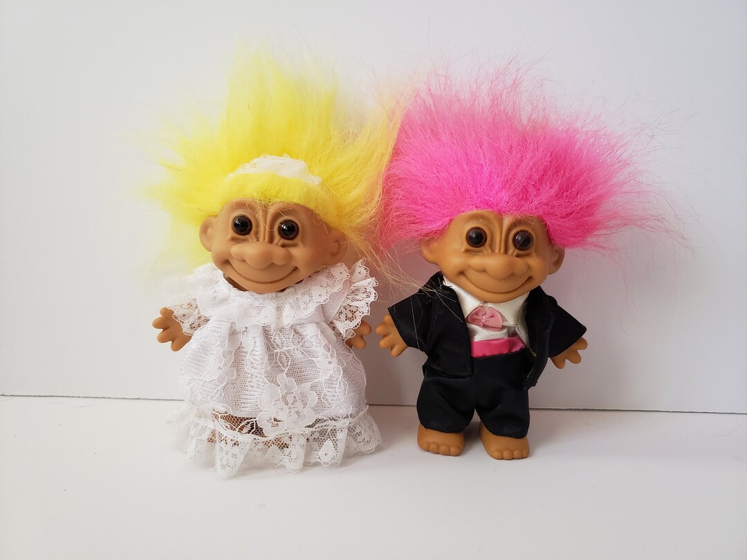 Vintage Wedding Troll Dolls Bride and Groom Wedding Trolls - Etsy