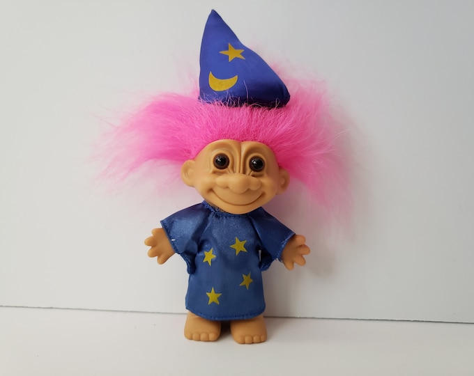 Vintage Russ Troll Doll, Magic Wizard, Pink Hair, 5 Trolls - Etsy