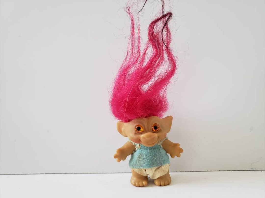 Vintage Troll Doll 1960s, Original Pink Hair, Orange Eyes, 2.5 Trolls ...