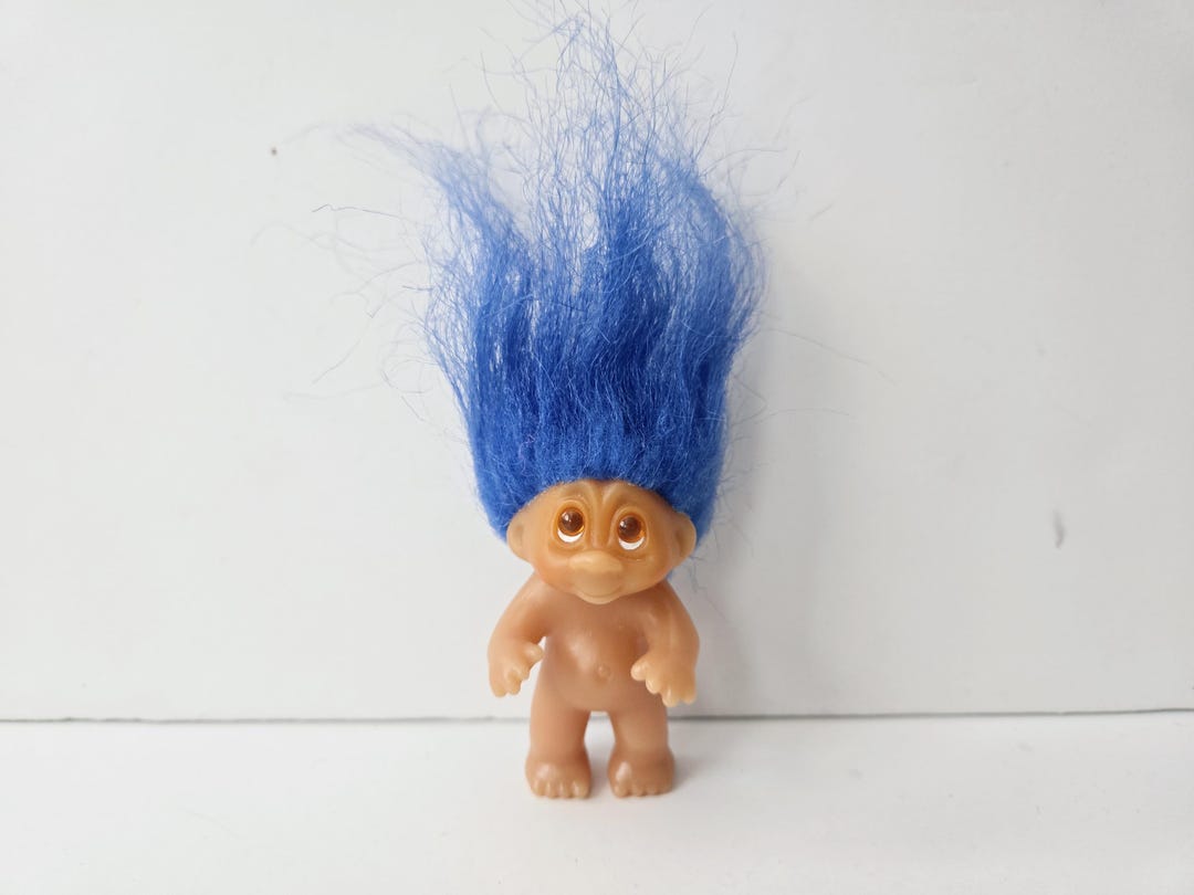 Vintage Dam Troll Doll, Blue Hair, Baby, 2" Trolls - Etsy