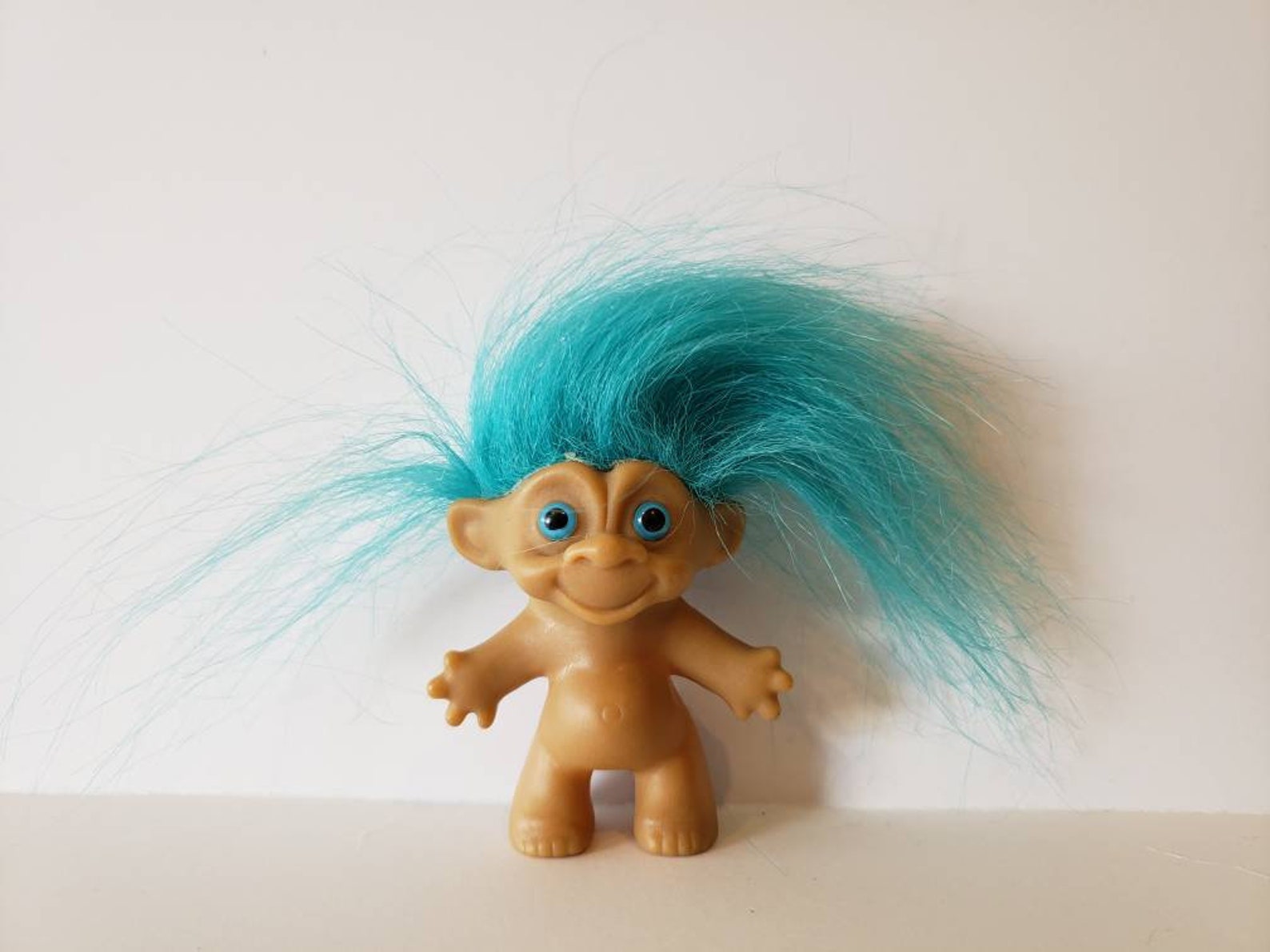 Vintage Monkey Face Troll Doll Bright Eyes Pink Teal | Etsy