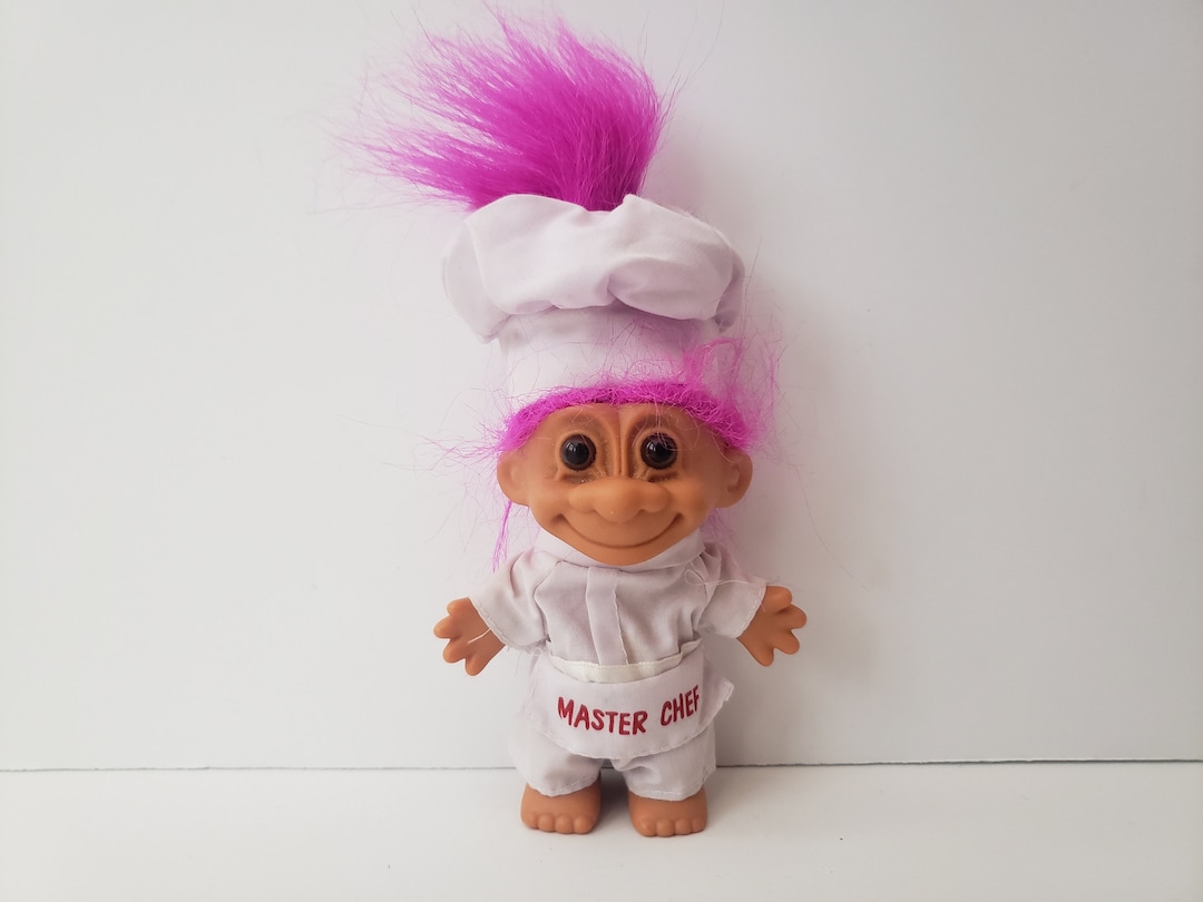 Vintage Russ Troll Doll, Master Chef, Purple Hair Trolls 5 Chef Gift ...