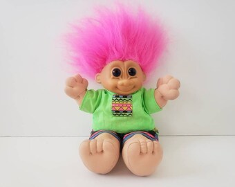 Vintage Troll Doll Pilot Trolls Pink Hair Russ Berrie 5 Inch - Etsy