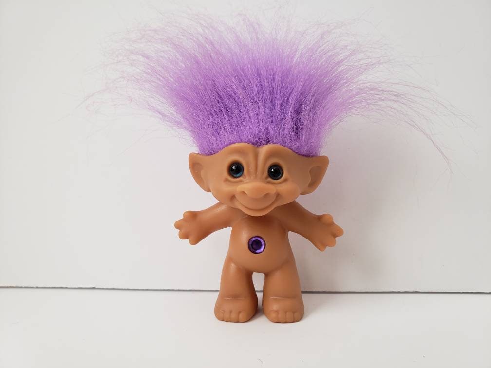 Vintage Ace Novelty Treasure Troll Doll Purple Hair Purple - Etsy