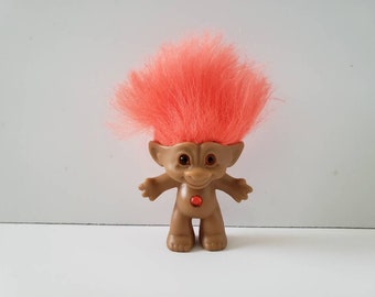 Vintage Ace Novelty Treasure Troll Doll Rainbow Yellow and - Etsy